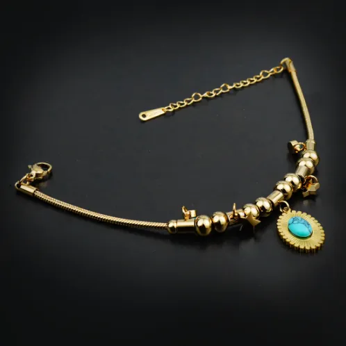 Golden Multi Charm Star Bracelet – 316L Stainless Steel Jewelry | Daraz.pk