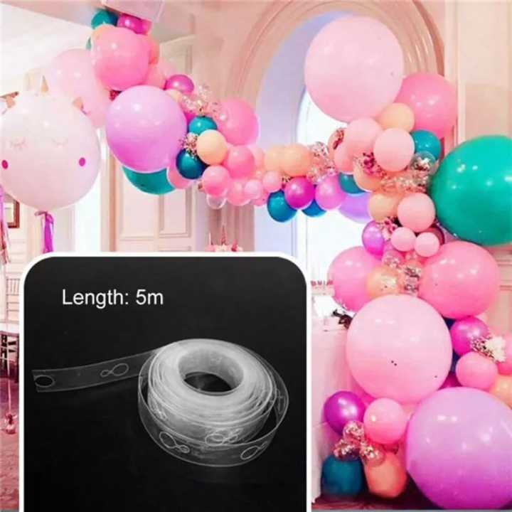 5m Balloon Arch Garland Decorating Strip Set Balloon Tape Strip Tying ...