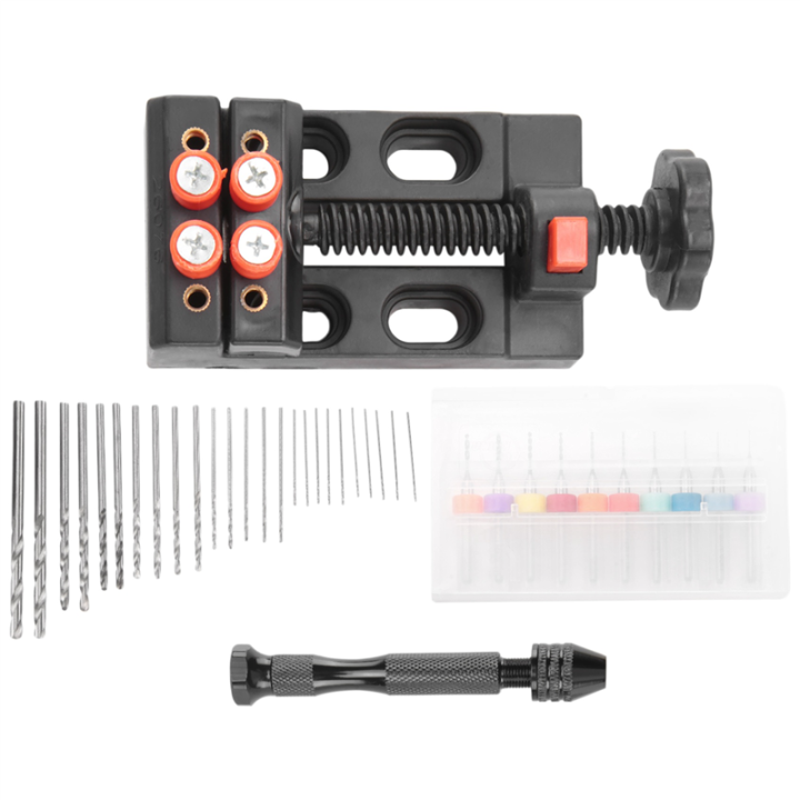 LKPCIGCXM 37Pcs Twist Drill Bits Set Pin Vise Woodworking Hand Drill ...