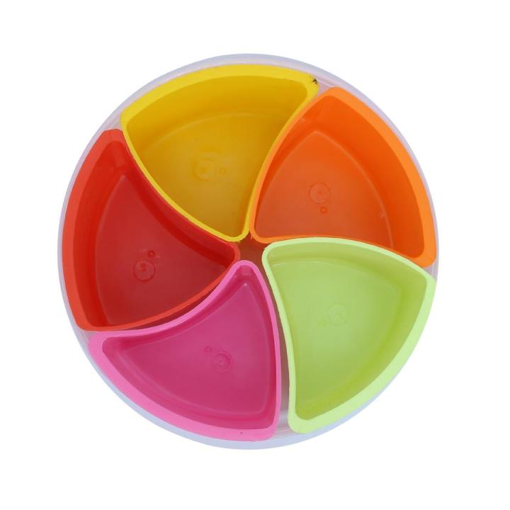 5 In 1 Partition Kitchen Seasoning Box Masala Box Set 5 Grid Portion ...