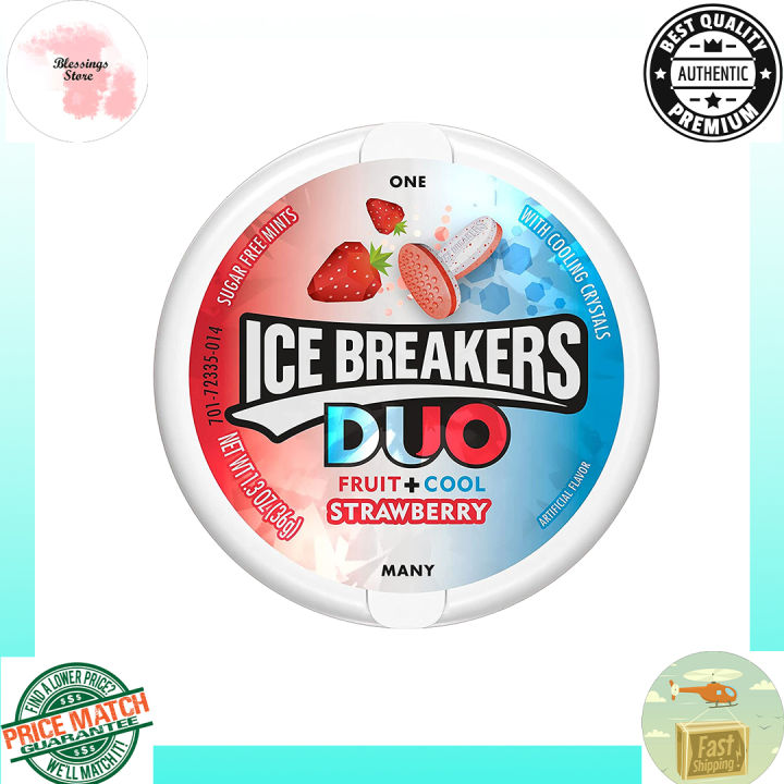 ICE BREAKERS DUO Strawberry Flavored Sugar Free Breath Mints, 36gm ...