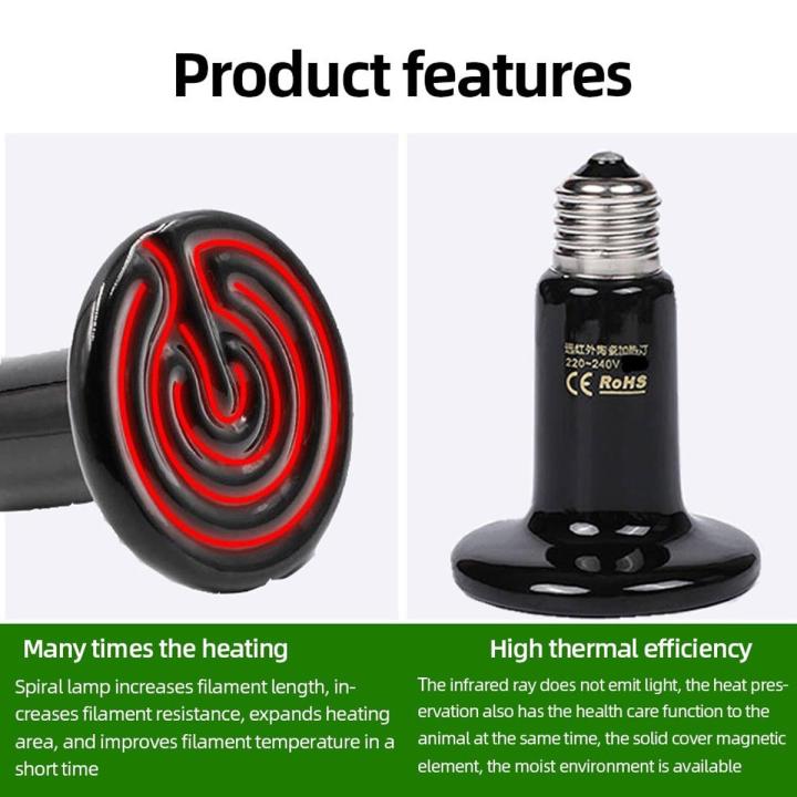 200w Boutique Far Infrared Pet Heating Lamp Ceramic 220V Reptile Turtle ...