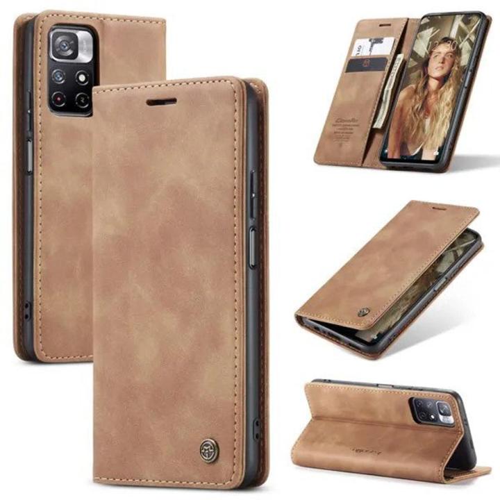 CaseMe Retro Leather Case For Redmi Note 11 Book Style Flip Wallet ...