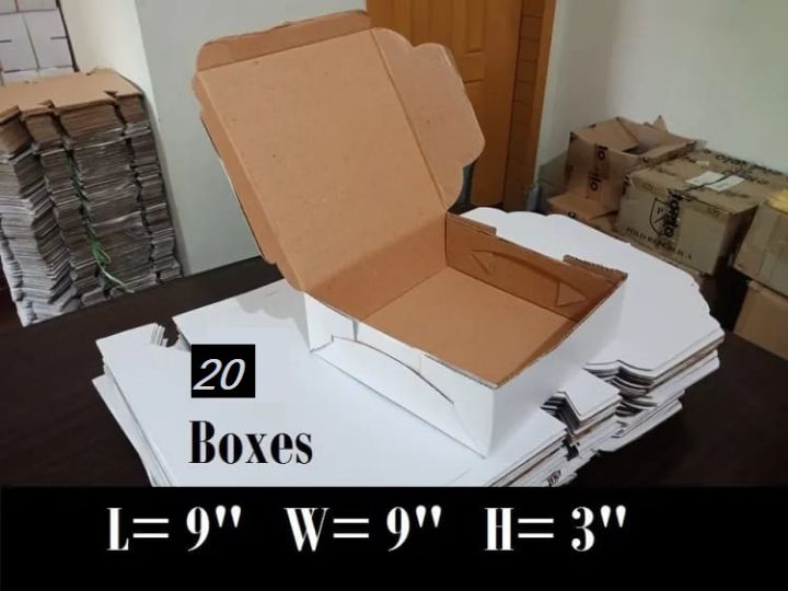 Pack of 20 (9x9x3)inch Gift Packing and Cake Packaging Cardboard Boxes ...