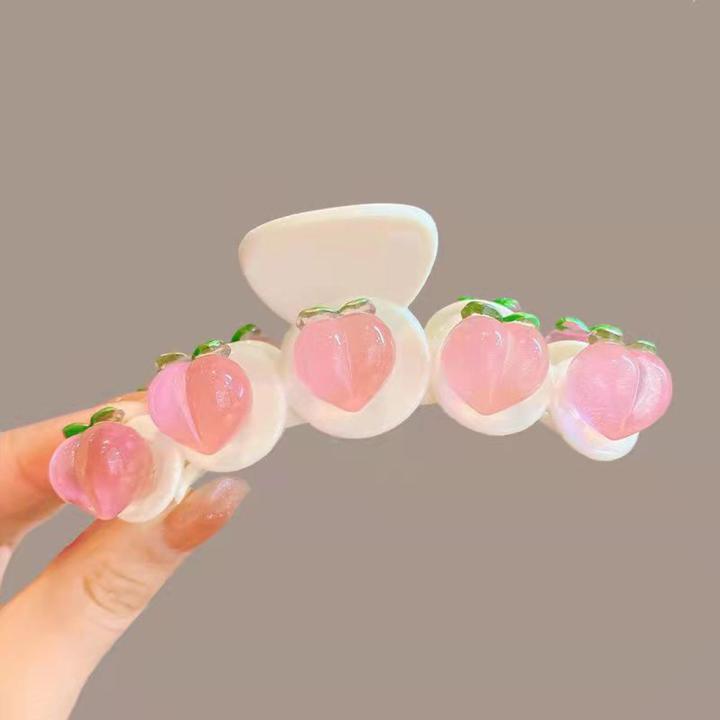 Accessories Korean Ins Cute Girls Pink Peach Hairclips Hair Catch ...