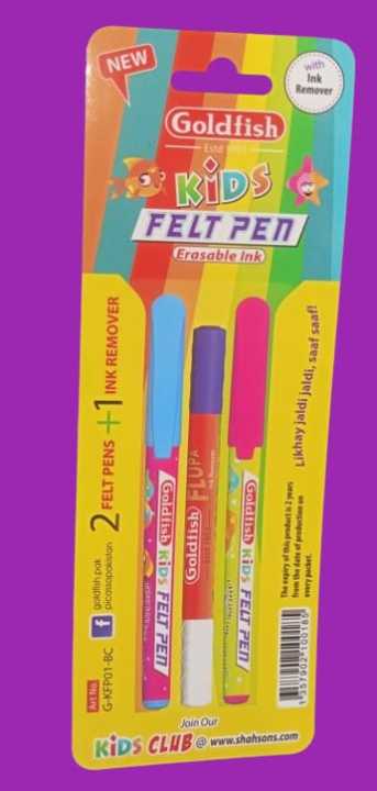 Kids Felt Pen - Erasable Ink - 2 Felt Pens + 1 ink remover - Goldfish ...