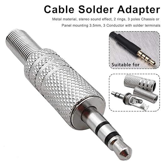 3.5mm Aux Connector Headphone Jack Soldering Connector 3 POLE Metal ...