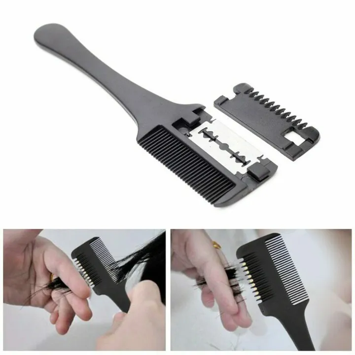 Double Sided Hair Razor Comb with Blades Inside 19×4.5cm Plastic Hair ...