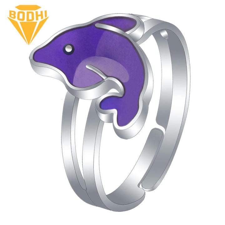 BODHI Women Ring Smooth Sea Creatures Temperature Change Color Ring ...