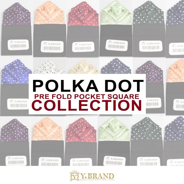 Y.BRAND-Pre-Folded Multi layered Polka Dots Pocket Square On Card ...