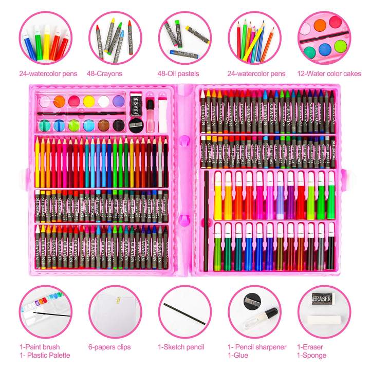 Premium Kids Art Coloring Set – 32/42/150/168 PCS Crayons, Markers ...