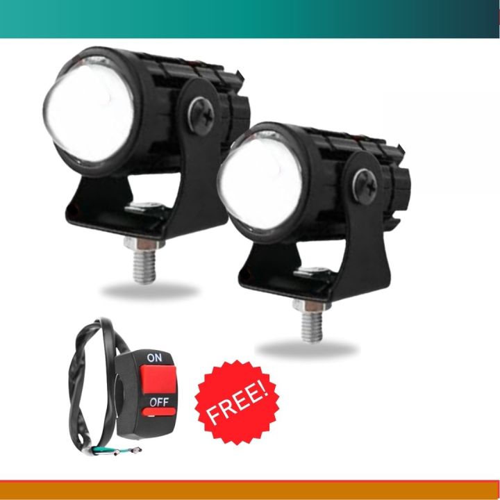 (2 pcs) New Mini Driving Fog Light with Dual Function White/Yellow foa ...