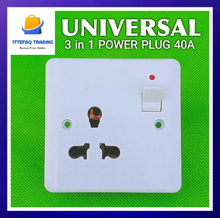 3in1 UNIVERSAL 3Pin Power Plug Socket China Fitting Socket Plate - 500 ...