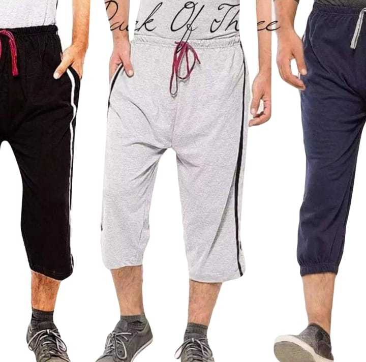 Pack of 03 - Summer Cotton Jersey | Quarter Shorts For Men | Double ...