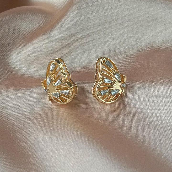 2021 New Fashion Cute Gold Color Butterfly earring For Women Earring ...