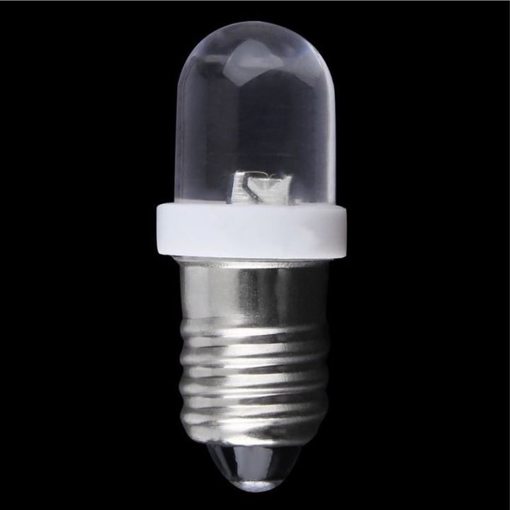 E10 LED Screw Base Indicator Bulb Cold White 24V DC Illumination Lamp ...