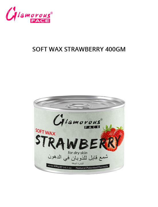 Glamorous Face Soft Wax Strawberry 400g for Dry Skin | Gentle Hair ...