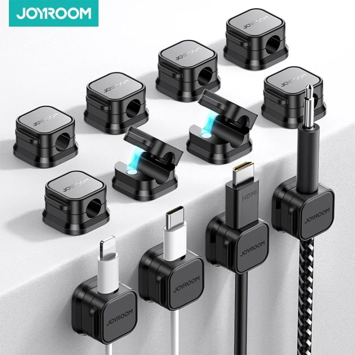 Joyroom Magnetic Cable Clips Smooth Adjustable Cord Holder Under Desk ...