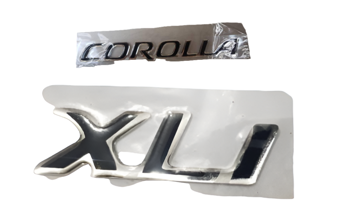 Premium "COROLLA + XLi" 3D Embossed Bubble jely Sticker Set for Toyota ...