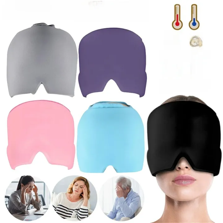 Reusable Migraine Relief Cap | Hot & Cold Gel Therapy Headache Ice Pack ...