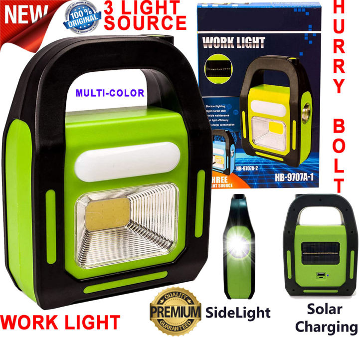 Hurry Bolt Work Lamp Solar and USB Charging Flashlight Rechargeable ...