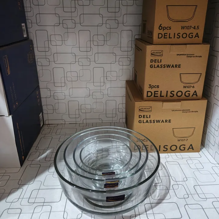 Delisoga 6/3-Piece 11 cm Glass Katori Bowls Set for Daily Homemade Use ...