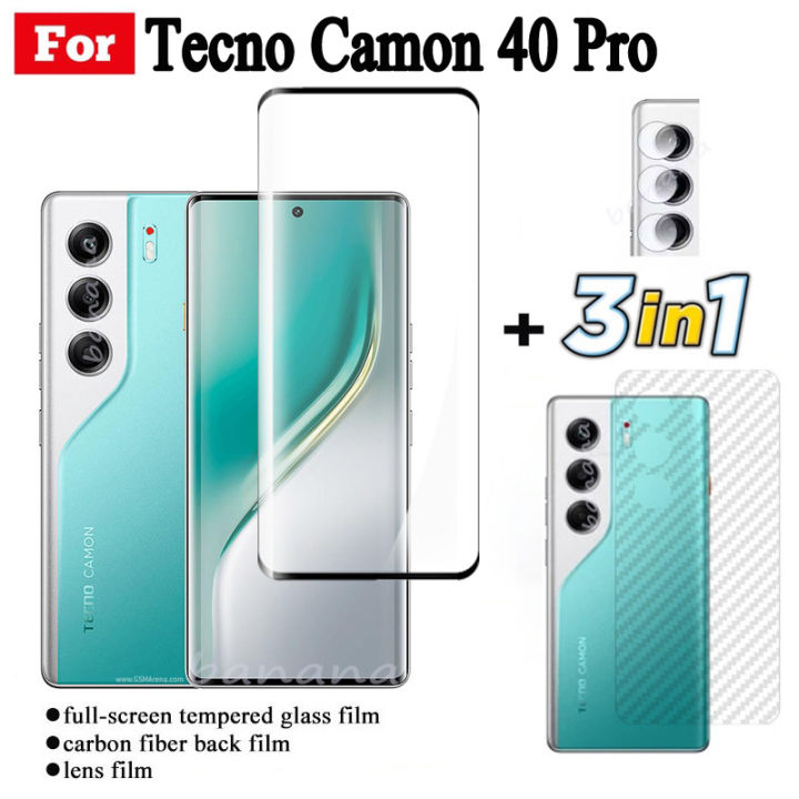 3 in 1 Tecno Camon 40 Pro Tempered Glass for Tecno Camon 40 Pro 5G ...