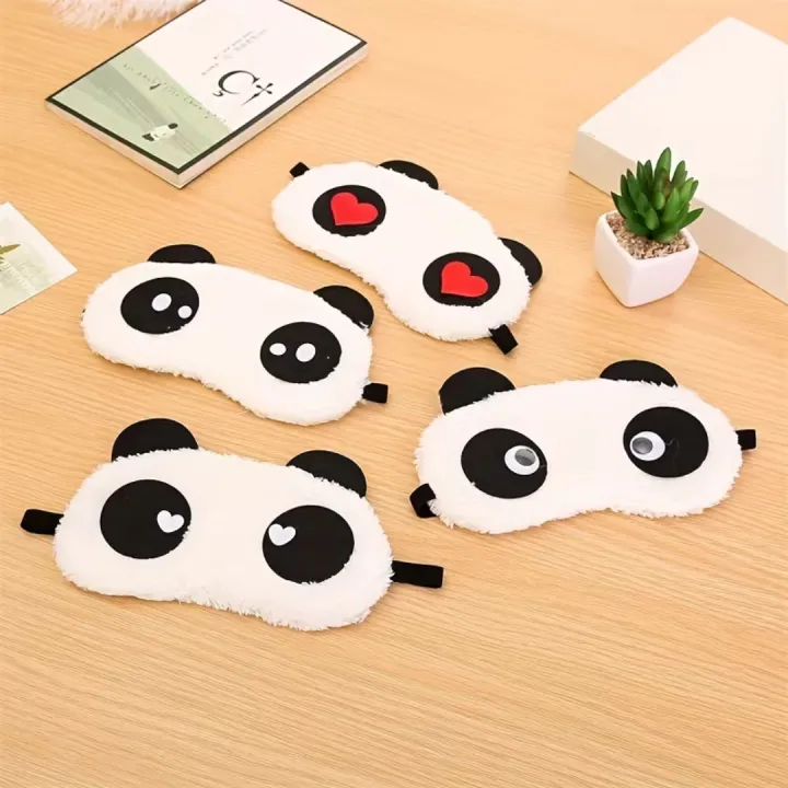 Cute Panda Plush Sleep Eye Mask | Soft Cartoon Eye Cover | Comfortable ...