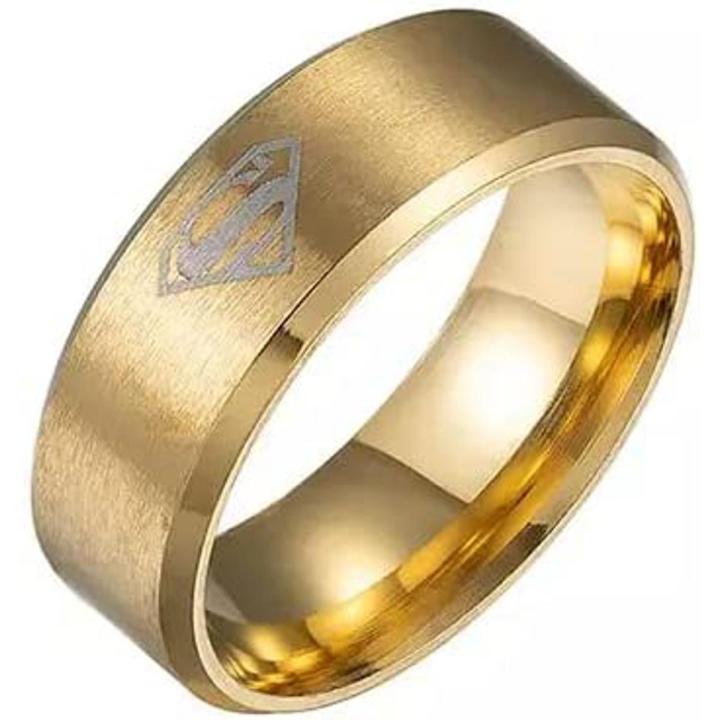 Superman Super Hero Titanium Ring for Men and Boys, Superman Logo Ring ...