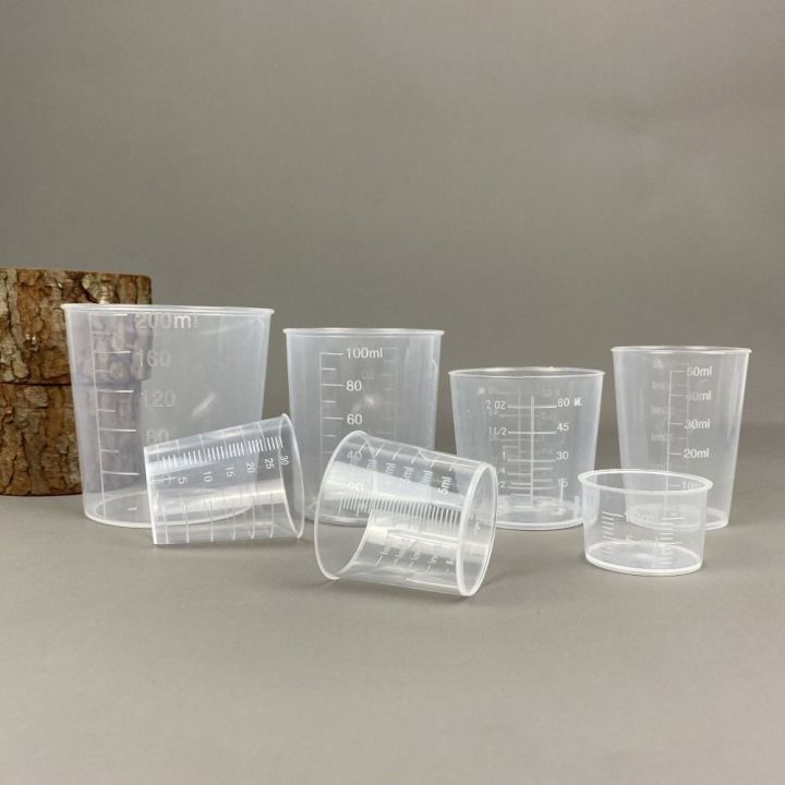 Liquid Container Clear Graduated Measuring Cup Plastic Mini Laboratory ...