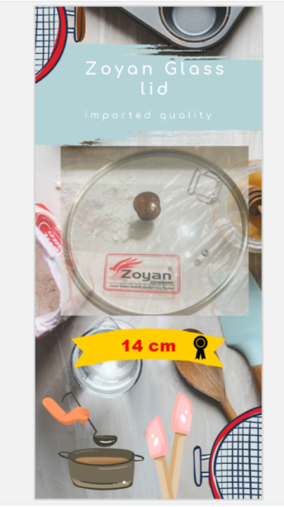 ZOYAN COOKWARE 14 cm Premium Quality Glass Lid 14 CM / Cover for pan ...