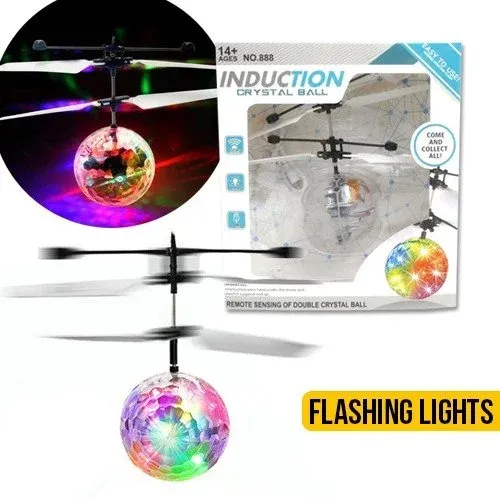Flying Ball Toy, Helicopter Toy with Motion Sensor & Colorful Light ...
