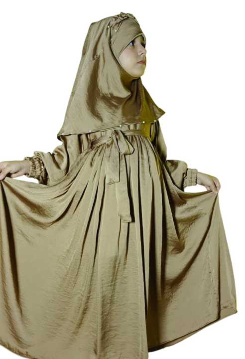 Kids Stylish Golden Abaya for Kids - Elegant & Modest Islamic Wear ...