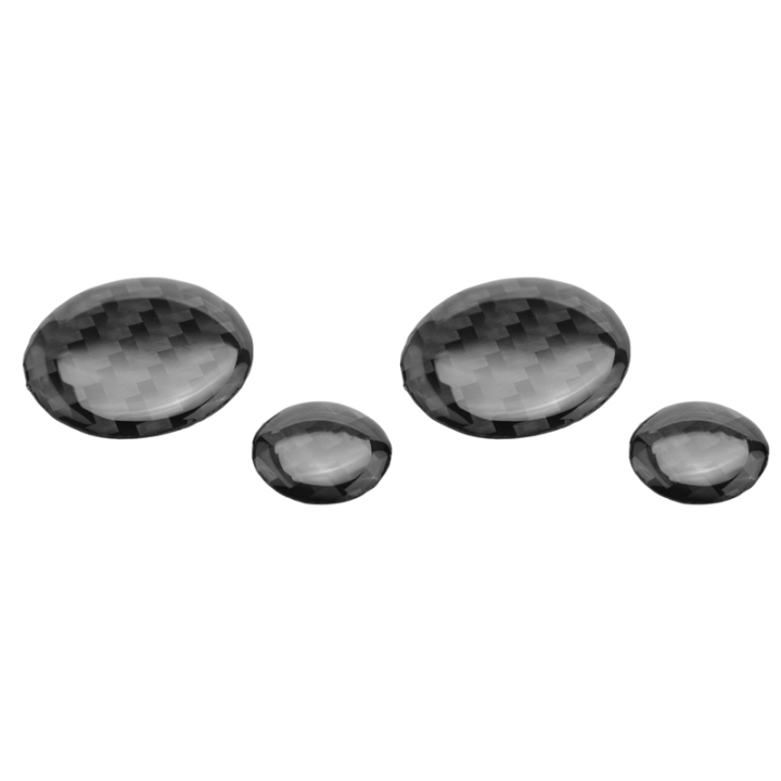 NAMUNY 4X Carbon Fiber Multimedia Buttons Cover Trim Sticker Center ...