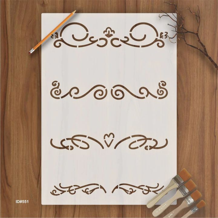 Dividers Line Stencil Used for Calligraphy Border, Canvas Wall Painting ...