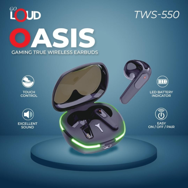 TWS 550 Wireless Earbuds | GO LOUD OASIS Gaming True Wireless Bluetooth ...