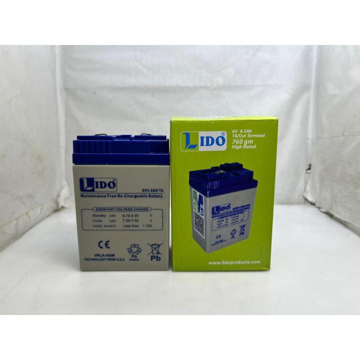 LIDO Rechargeable Dry Cut Battery 6v 4.5AH - Brand Warranty Best Price ...