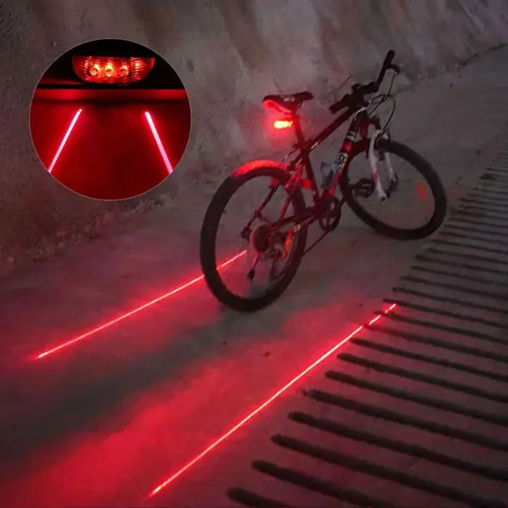 5 LED Bike Tail Lamp Night Riding Laser Light Outdoor Cycling ...