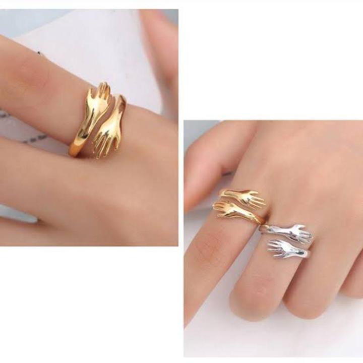 Pack of 2 Silver and Golden New Trendy Adjustable Finger Lovers ...