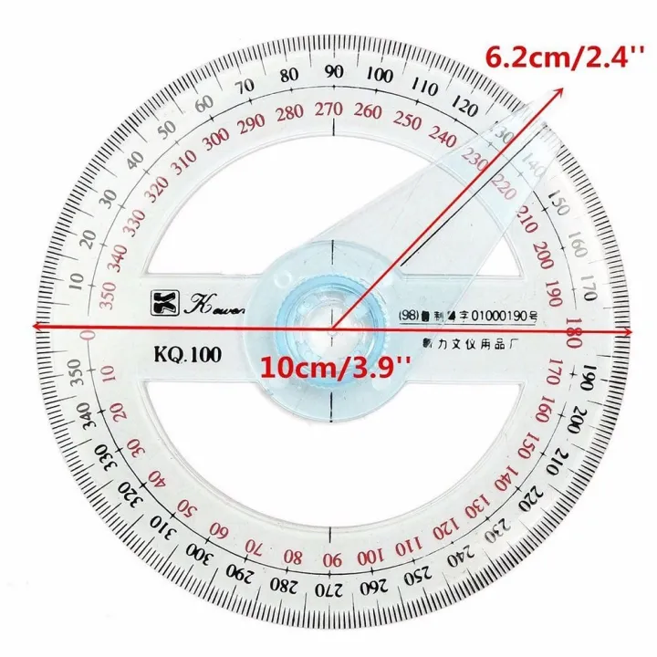 Portable 360 Degree Pointer Protractor Round Ruler Gauge Measuring Tool ...