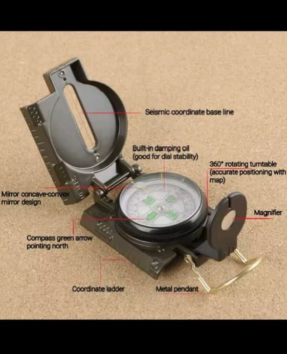 Military Lensatic Compass for Hiking Camping Trekking – Waterproof ...