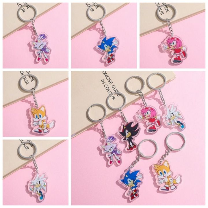 Car Key Pendant Cartoon Character Sonic Key Chain Tails Shadow Sonic ...