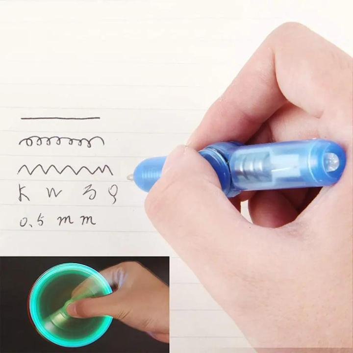 01 PC Spinning Luminous GEL Pen LED Light Education Rotating Gaming ...