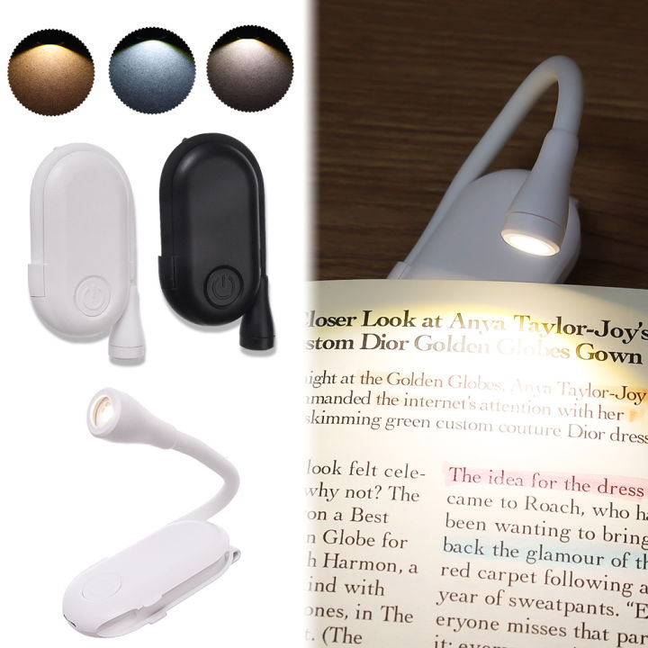 Mini Book LED Eye Protection Reading Night Light Adjustable Clip-On ...