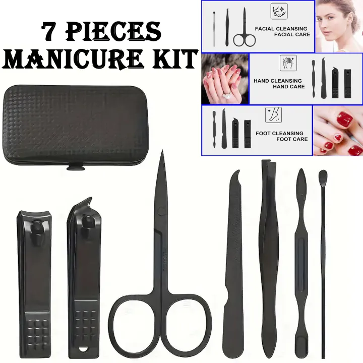 7 pcs New Manicure Nail Clippers Pedicure set – Professional Nail ...