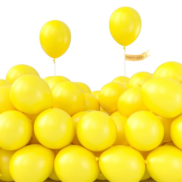 80 pcs 9 inch Latex Balloons Bright Yellow for birthday .Latex Balloons ...