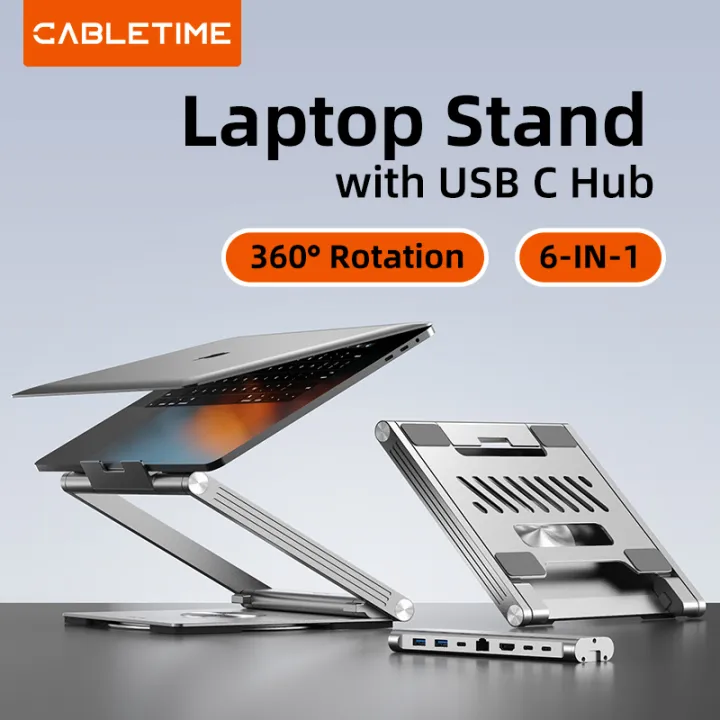 CABLETIME Adjustable USB C Laptop Docking Station Stand 6 IN 1 | Daraz.pk