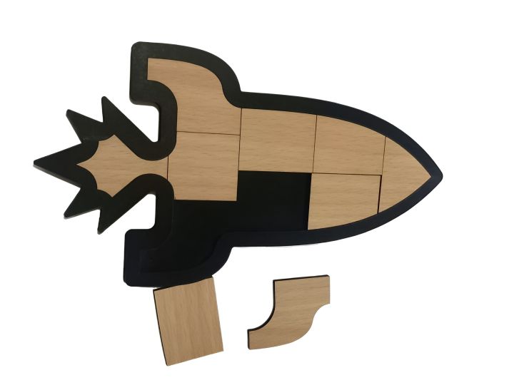 Rocket Shape, Jigsaw Puzzle, Laser Cut, Kids, Play, Education, Game ...