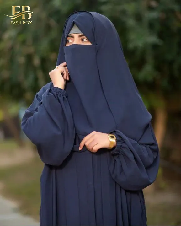 FASH BOX Chiffon Georgette Hijab Scarf Plus Niqab Patti for Girls Women ...