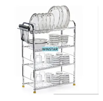 Crockery stand Kitchen organizer dish rack metal finishing 3 layers ...